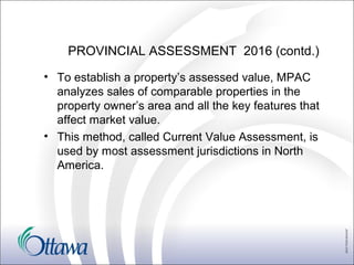 City of Ottawa technical briefing on MPAC property assessment notices | PPT