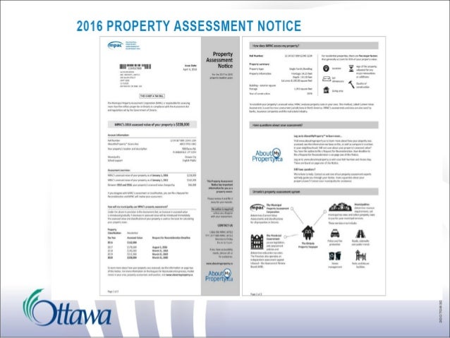 City of Ottawa technical briefing on MPAC property assessment notices