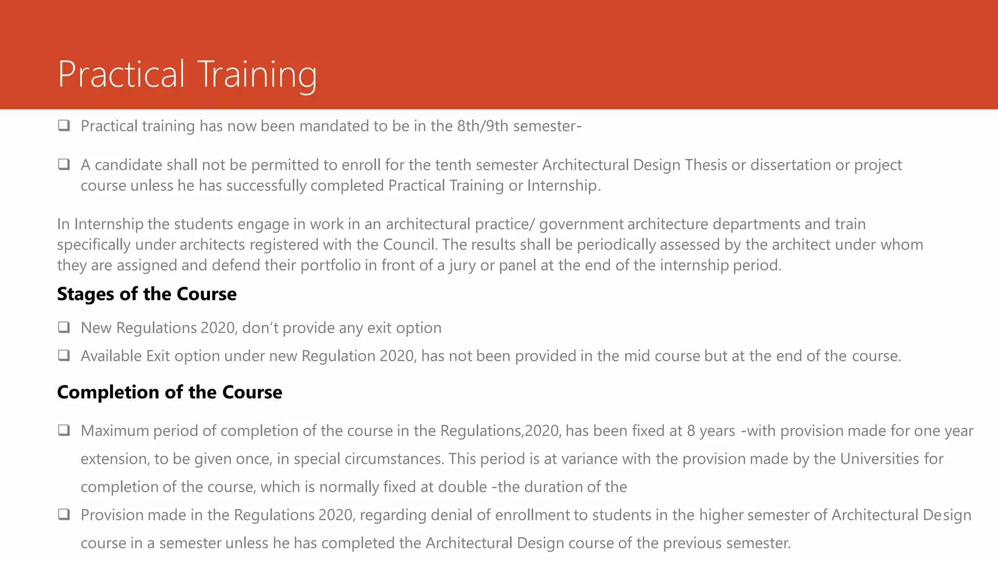 Council of architecture (minimum standards of architectural education ...