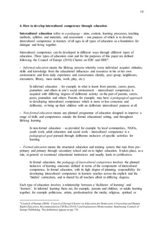 Council of europe developing intercultural competence thorough education | PDF
