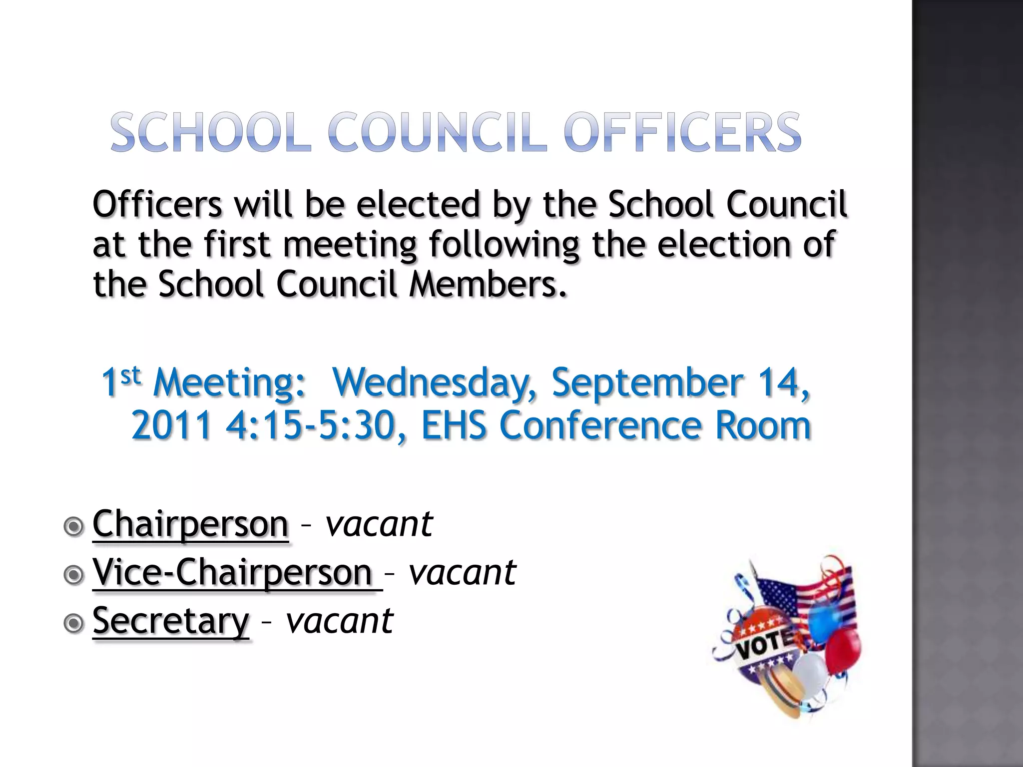 EHS School Council Presentation | PPTX