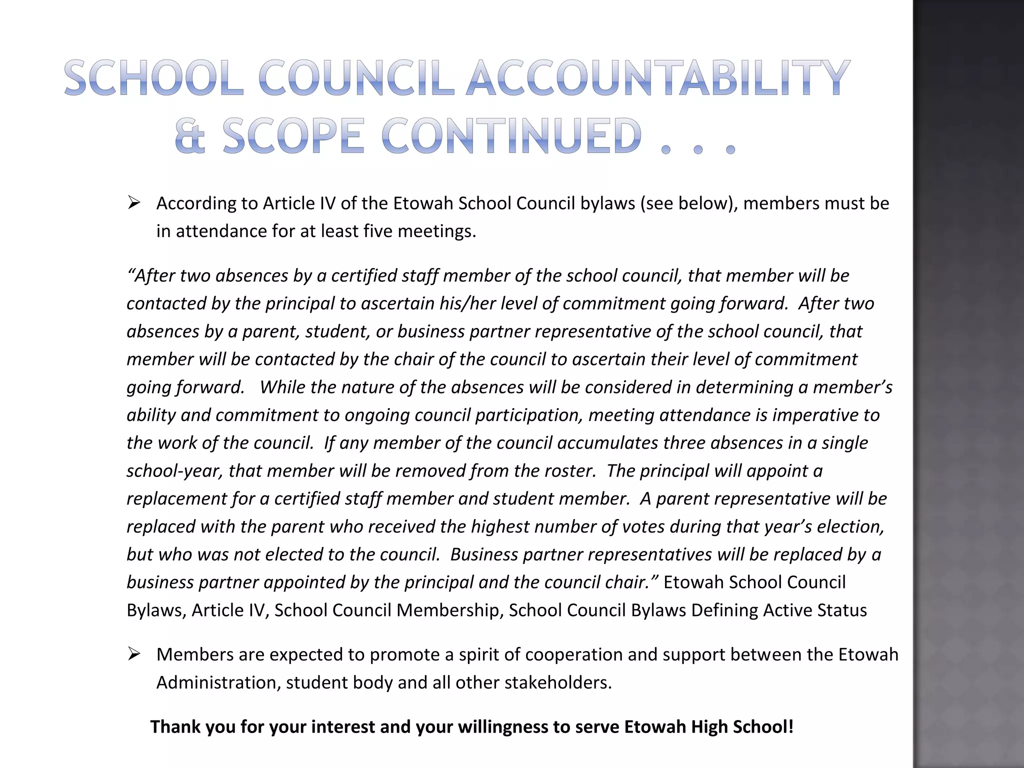 EHS School Council Presentation | PPTX