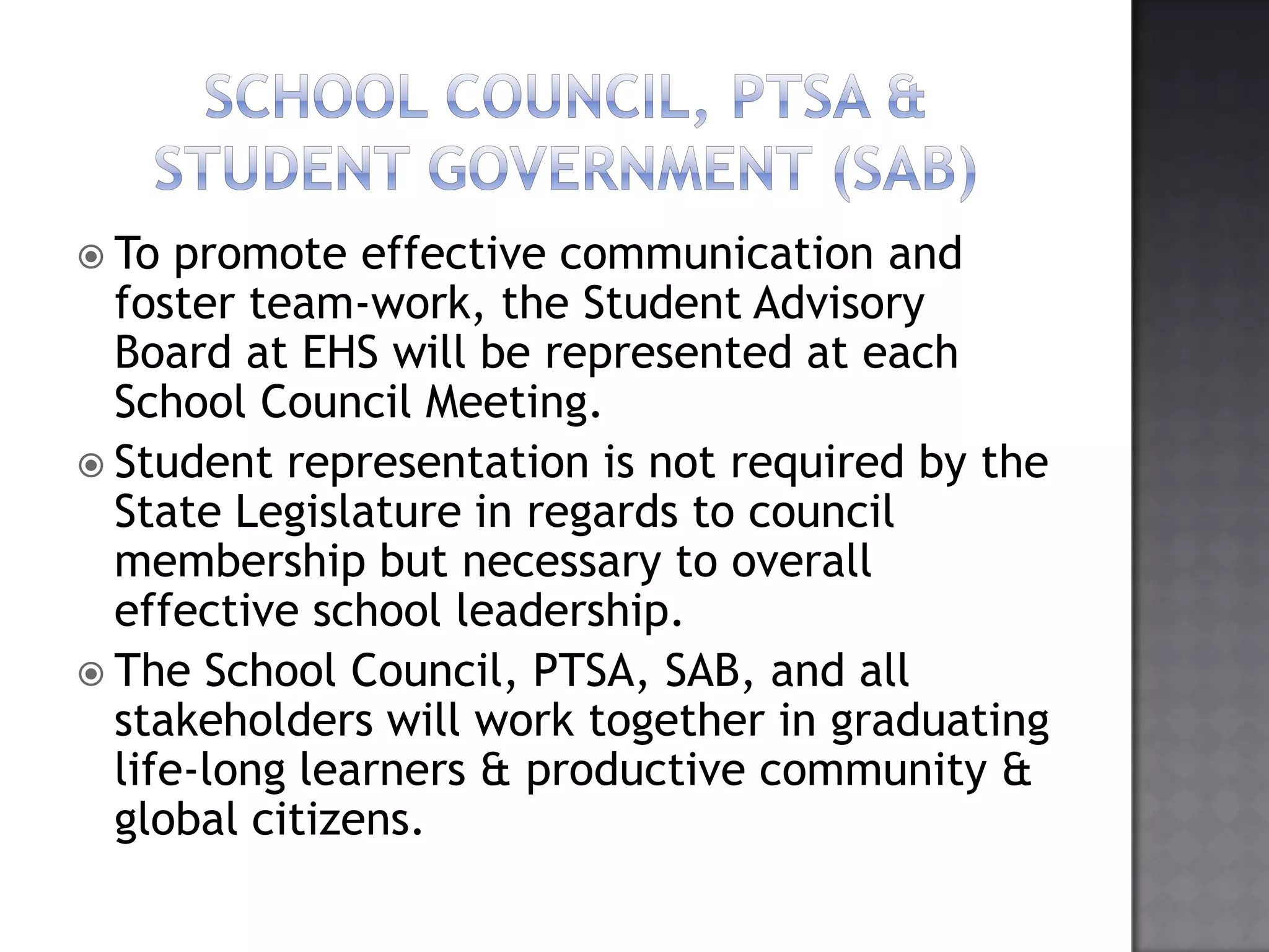 EHS School Council Presentation | PPTX