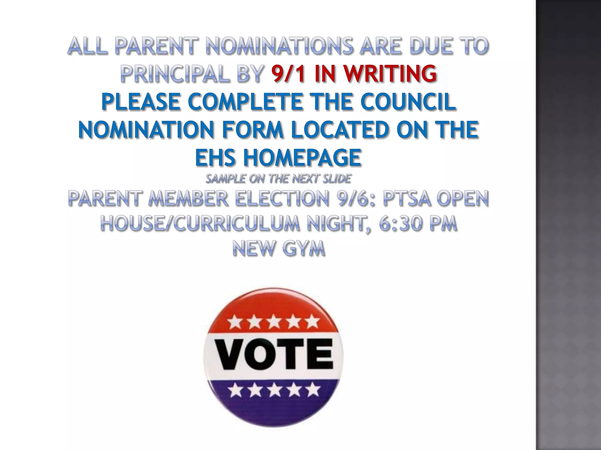 EHS School Council Presentation | PPTX