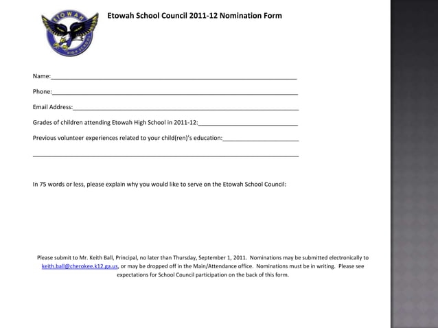 EHS School Council Presentation | PPTX