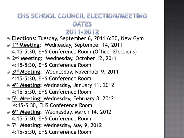EHS School Council Presentation | PPTX