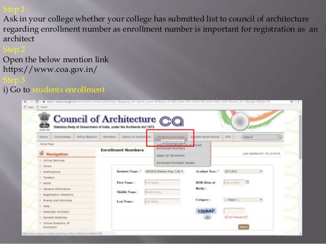 Registration council of architecture