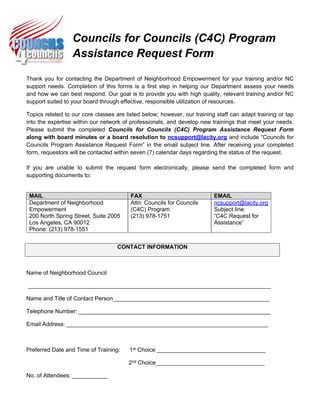 Councils 4 councils support request form c4 c | PDF