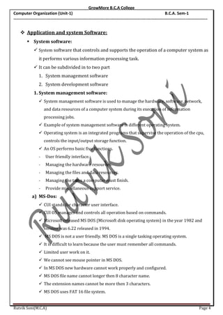 Computer Organization (Unit-1) | PDF | Operating Systems | Computer Software and Applications