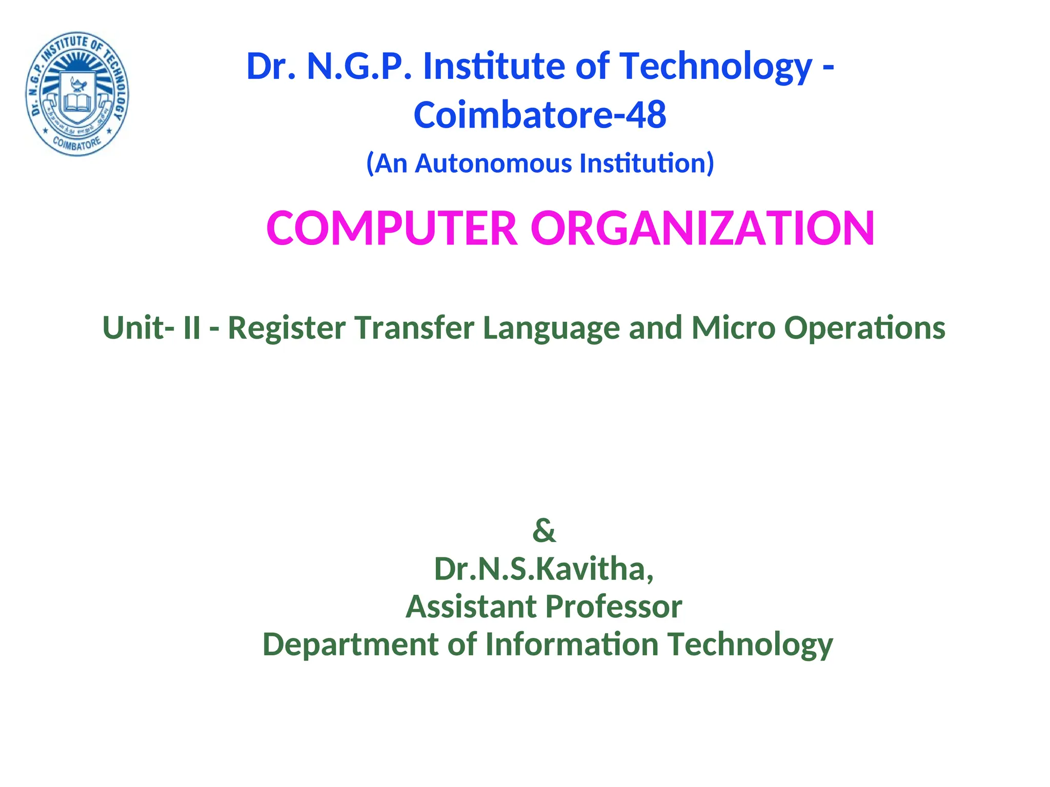 Register Transfer Language and Micro Operations | PPT