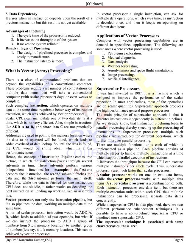 CO Unit 3.pdf (Important chapter of coa) | PDF | Programming Languages | Computing