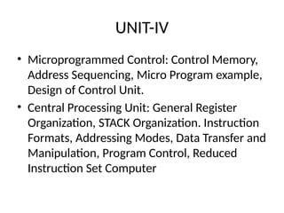 CO UNIT 4 pptx in computer organizations | PPTX
