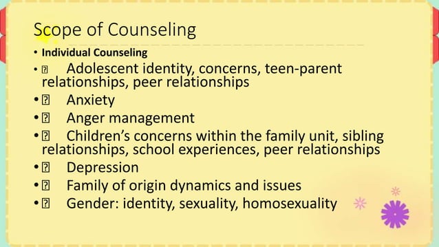 Counseling-HUMSS-ppt Goal,Scope, Function, Competencies.pptx | Mental ...