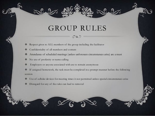 Therapy Therapy Group Rules Therapy Therapy Group Rules