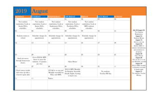 Counseling academic calendar 2019 2020 school year | PDF | National ...