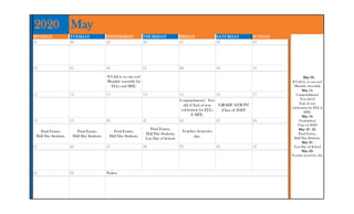 Counseling academic calendar 2019 2020 school year | PDF | National ...