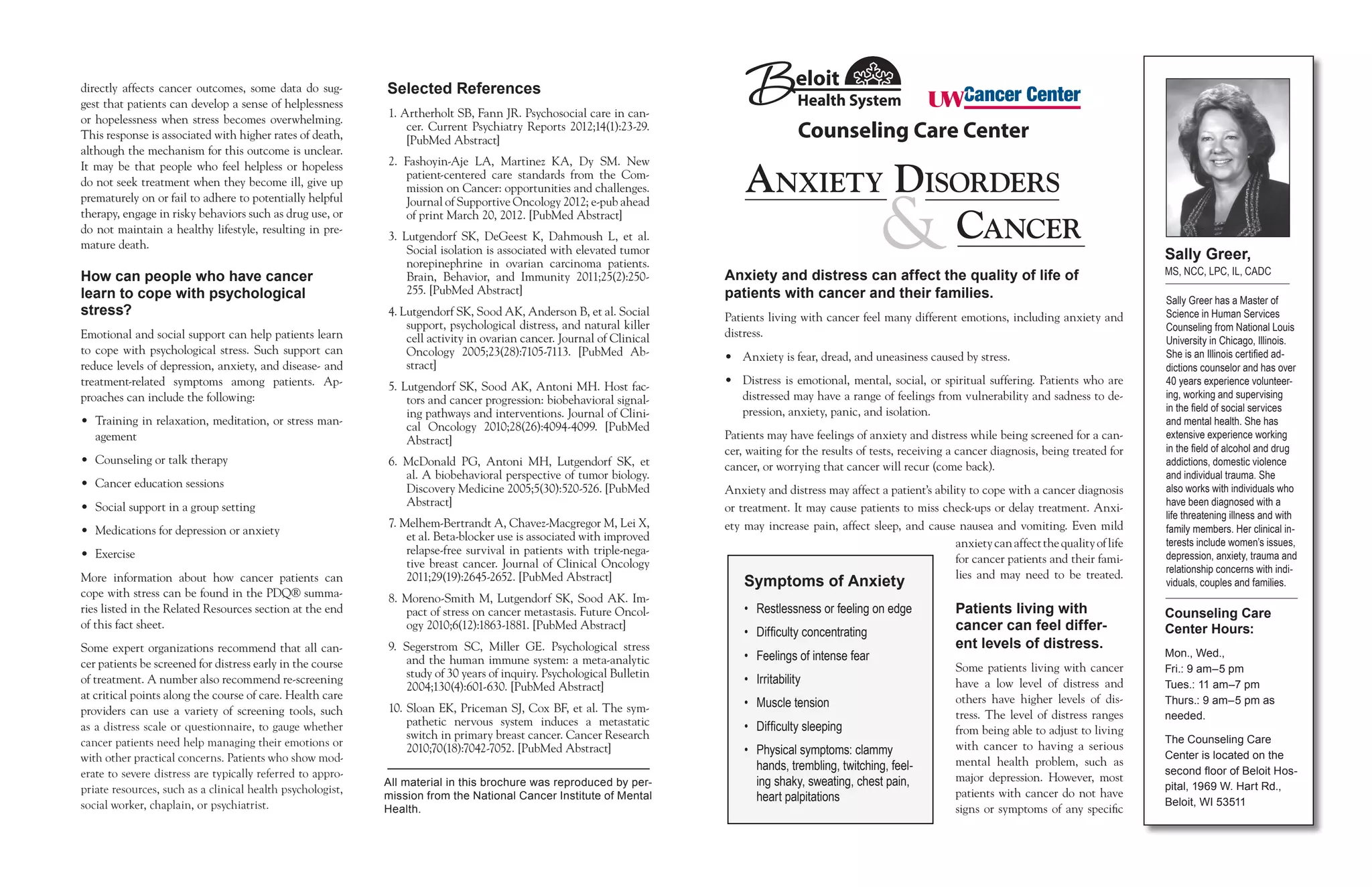 Counseling anxiety disorders brochure | PDF