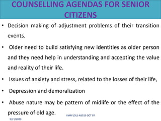 COUNSELING FOR OLDER ADULT | PPTX