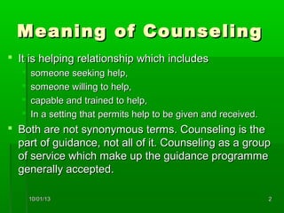 Counseling general | PPT | Mental Health | Diseases and Conditions
