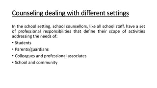 Counseling in special schools | PPT
