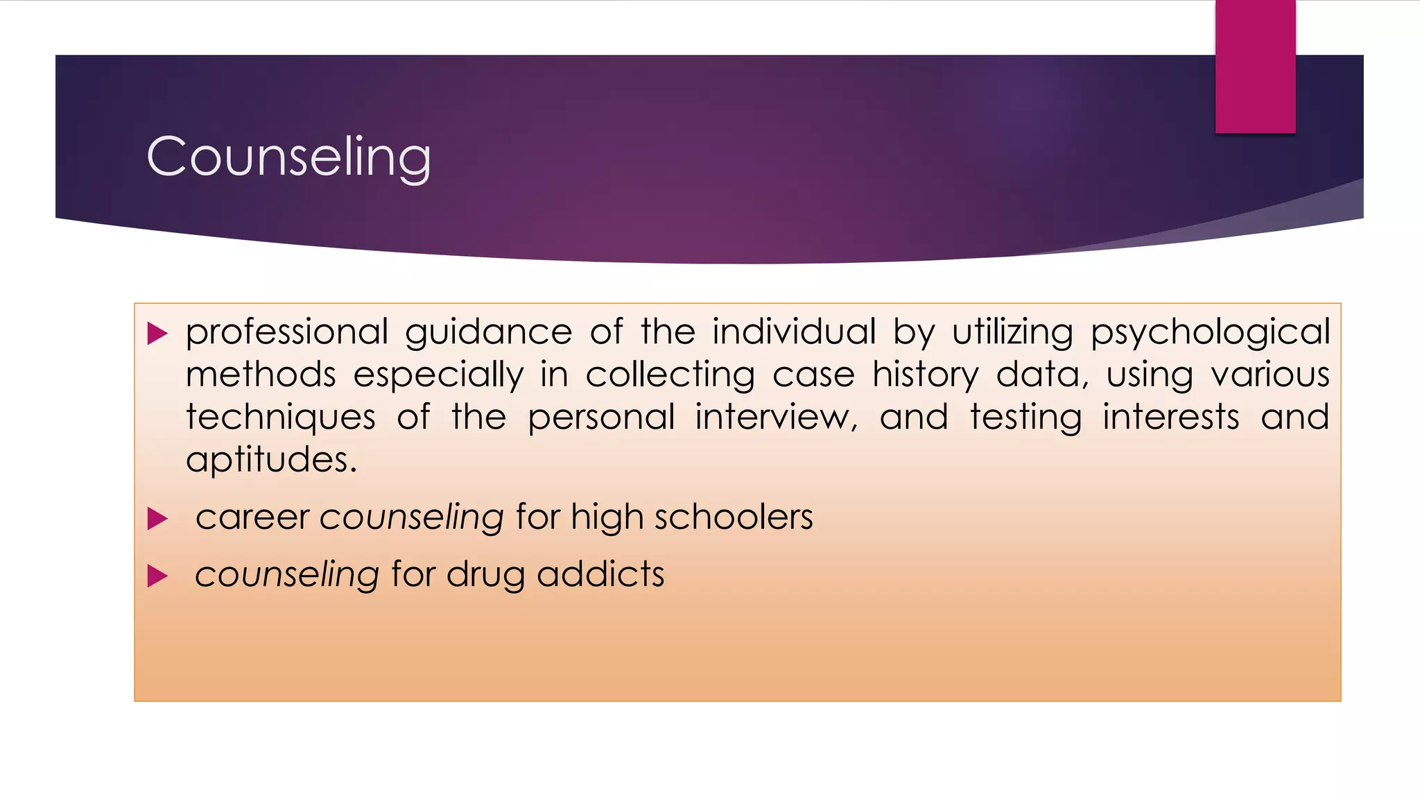 Counseling ppt | PDF | Mental Health | Diseases and Conditions