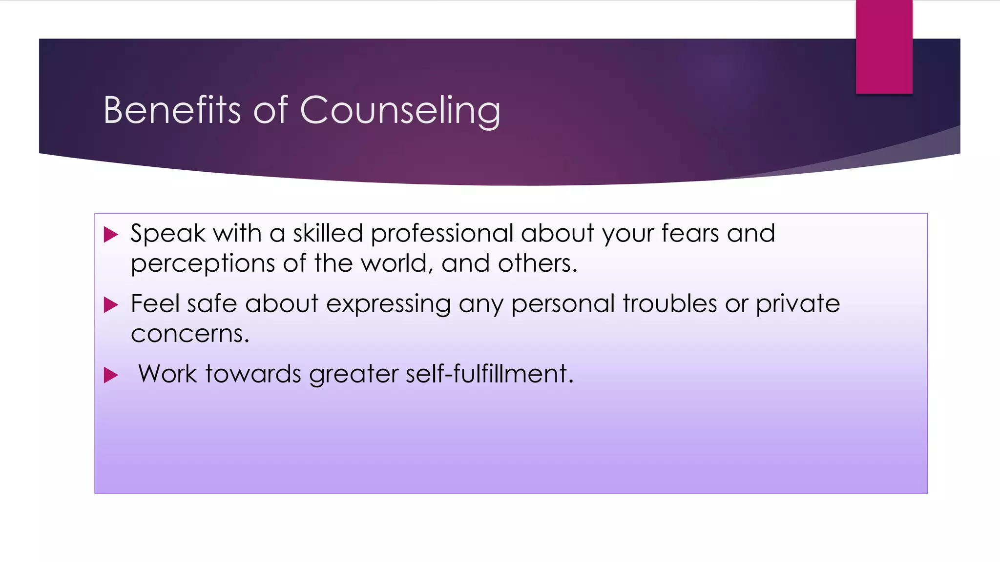 Counseling ppt | PDF | Mental Health | Diseases and Conditions