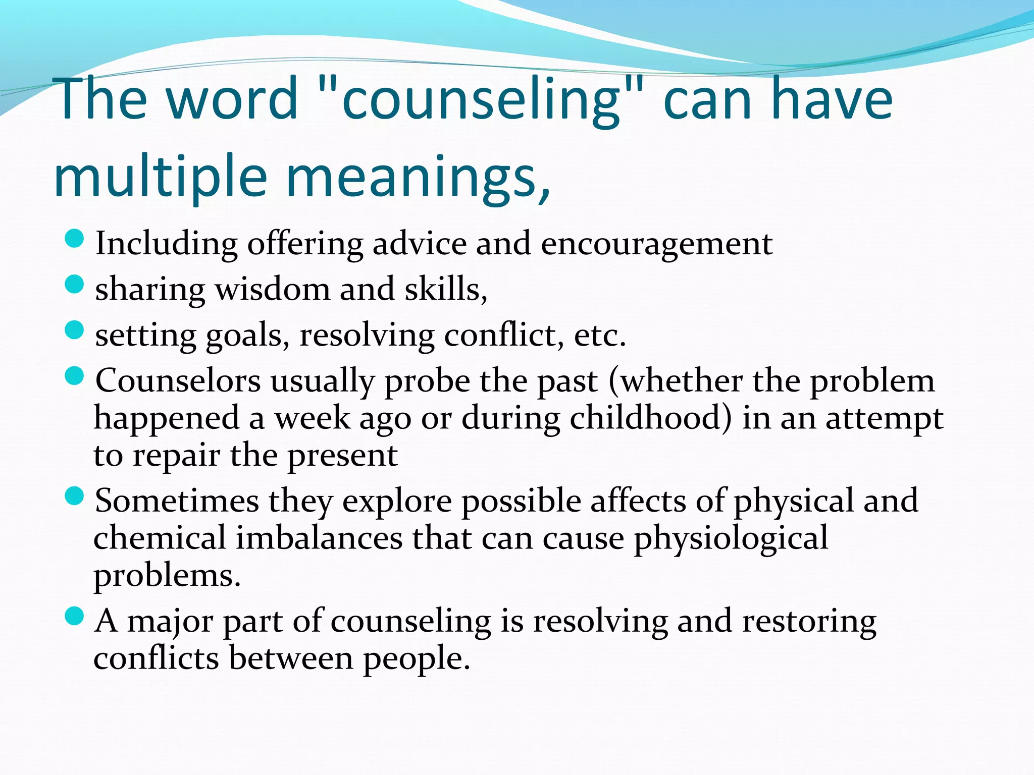 Counseling presentation1 | PPT | Mental Health | Diseases and Conditions