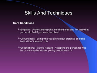 counseling skills and techniques-notes.ppt | Physical Therapy | Wellness