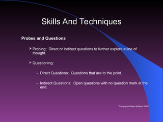 counseling skills and techniques-notes.ppt | Physical Therapy | Wellness