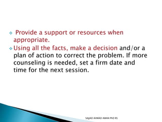 COUNSELING TECHNIQUES BY SAJJAD AHMAD AWAN PhD SCHOLAR | PPTX