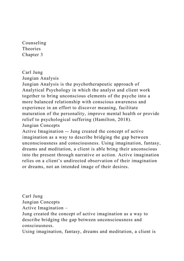 Counseling TheoriesChapter 3Carl JungJungian Analysi.docx