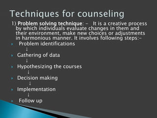 Counselling techniques, qualities and charachteristics of good ...