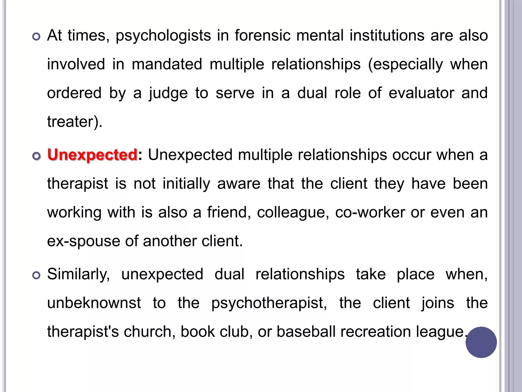 Dual and multiple relationships in counselling | PPTX