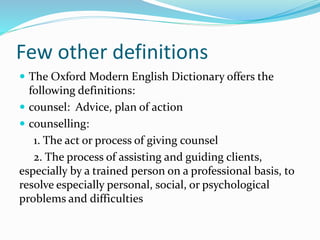 Counselling Basics | PPTX