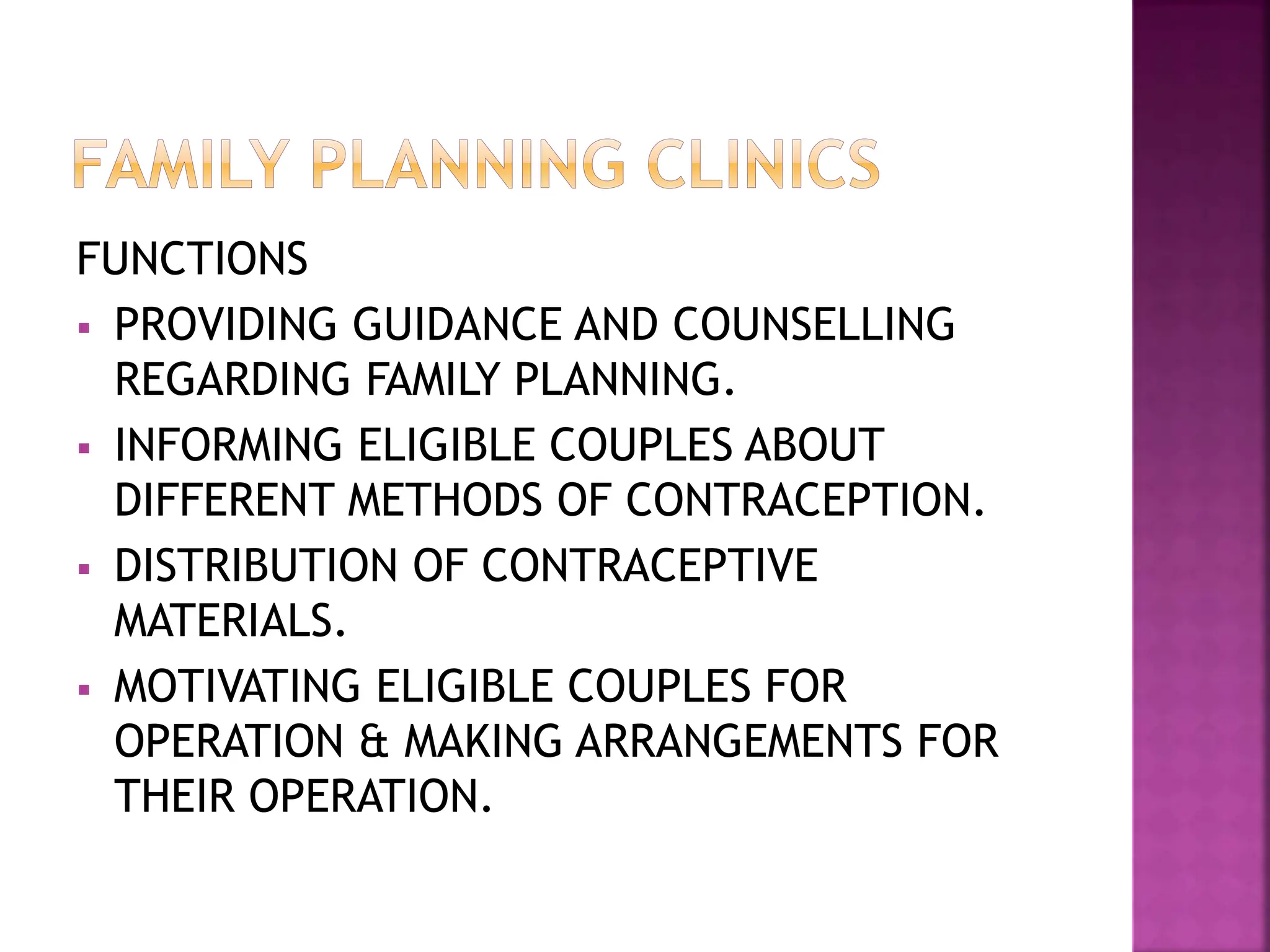 COUNSELLING FOR FAMILY.ppt family planning methods of contraception | PPT
