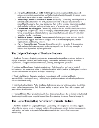 Counselling for First-Generation College Students: Navigating New ...