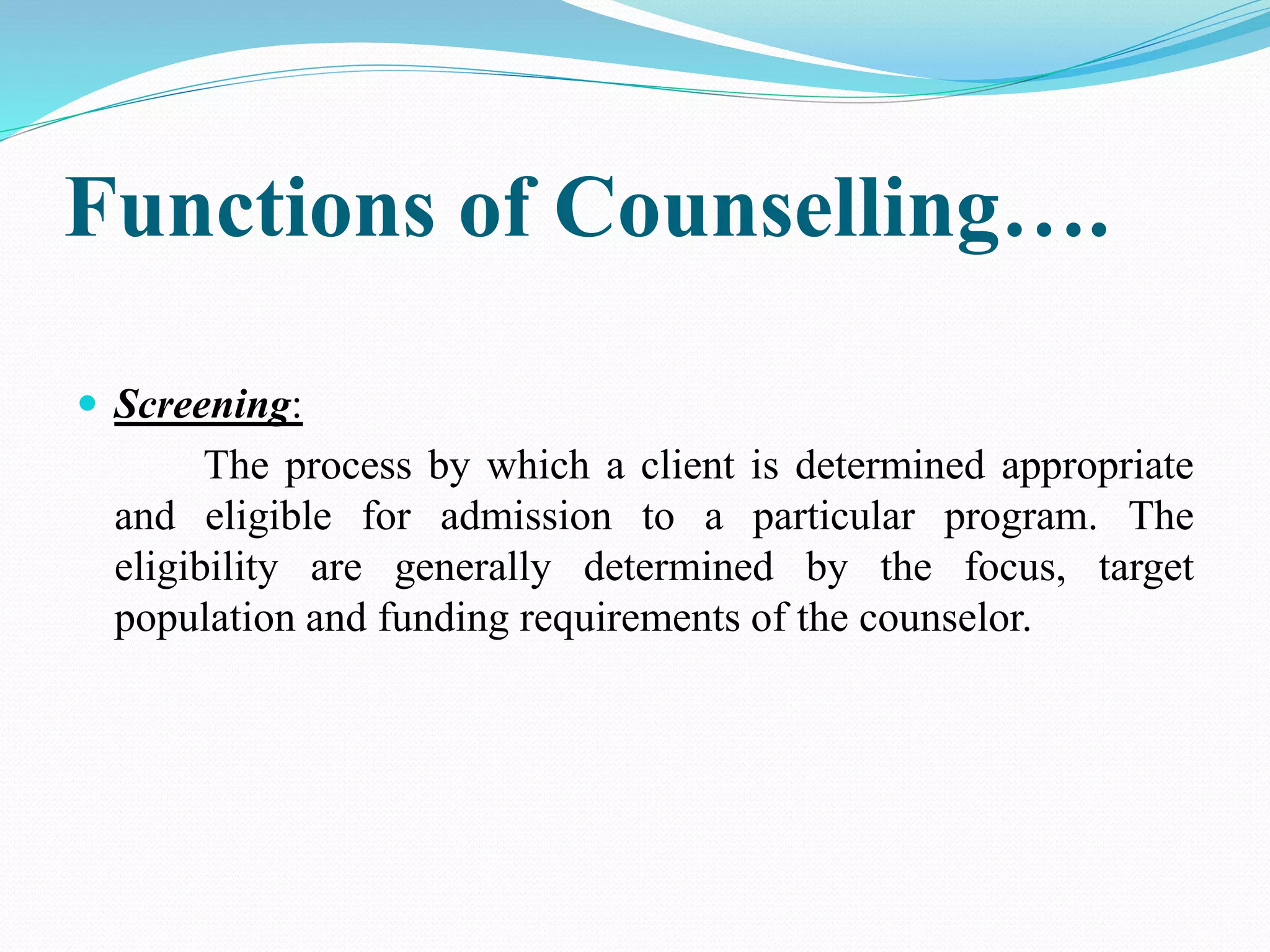 Counselling Functions - R.D.Sivakumar | PPTX | Medical Health