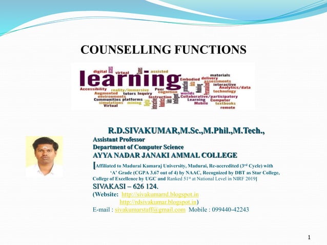 Counselling Functions - R.D.Sivakumar | PPT