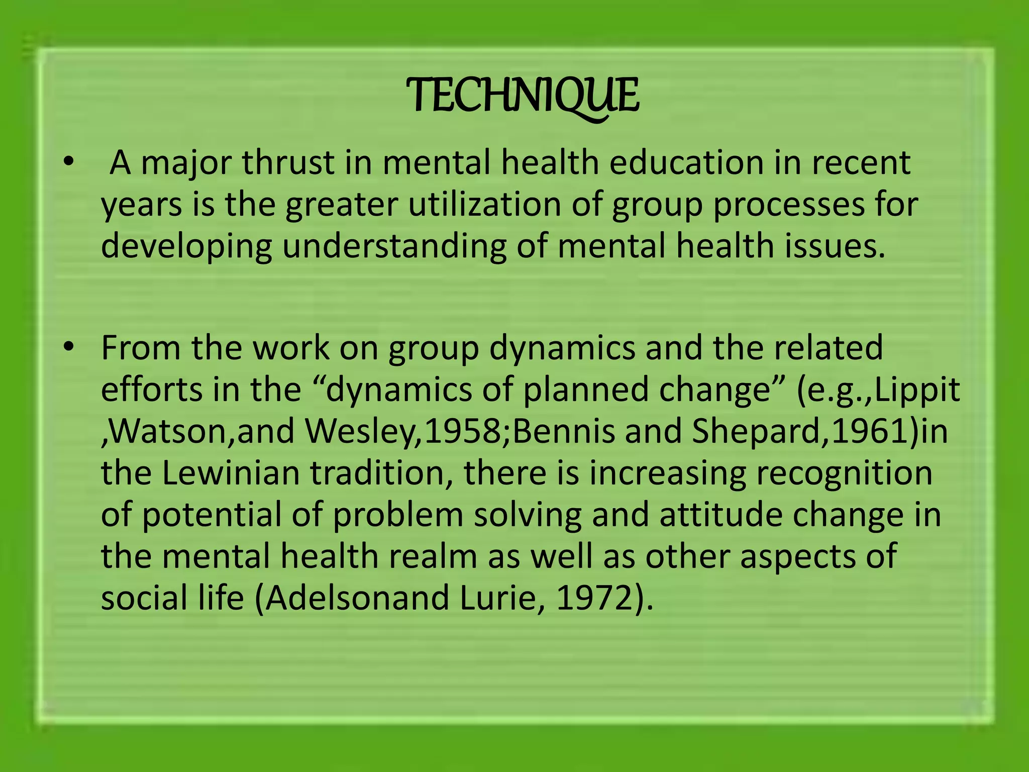 MENTAL HEALTH EDUCATION | PPTX