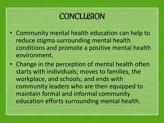 MENTAL HEALTH EDUCATION | PPTX