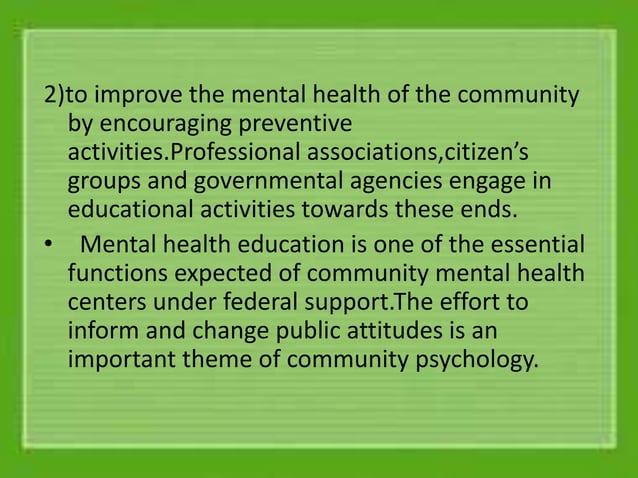 MENTAL HEALTH EDUCATION | PPTX