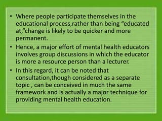 MENTAL HEALTH EDUCATION | PPTX