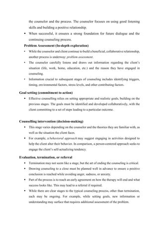 Counselling notes.docx | Mental Health | Diseases and Conditions