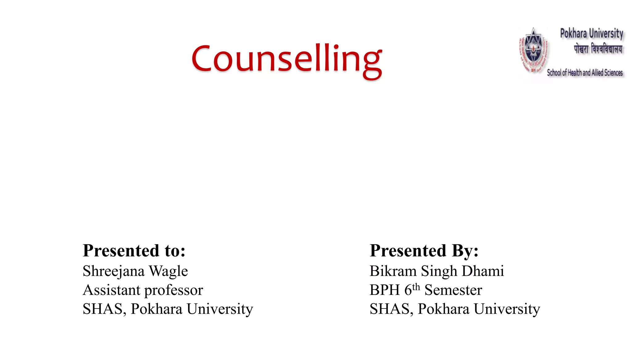 Counselling presentation | PPTX