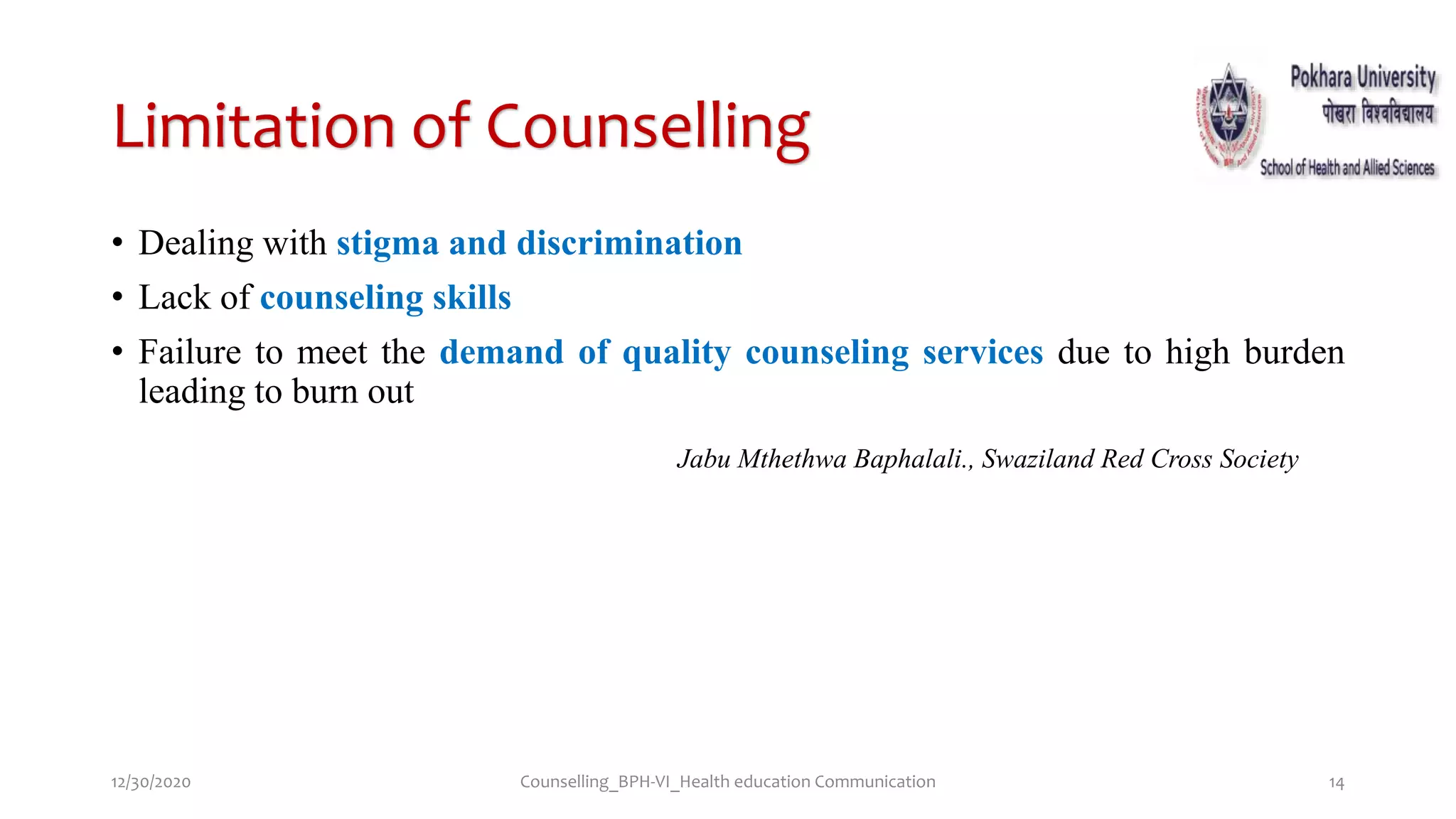 Counselling presentation | PPTX