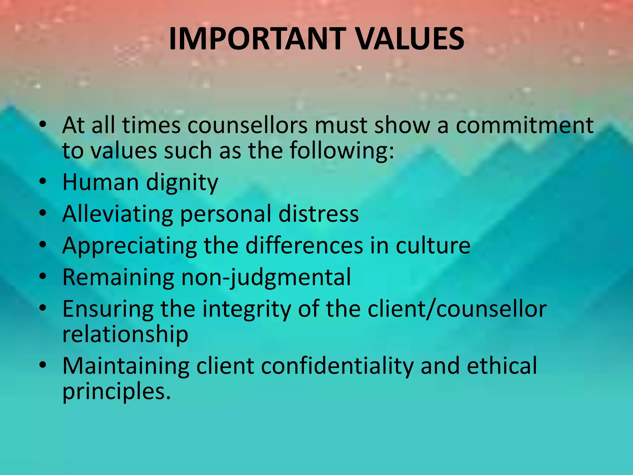 Counselling process and skills | PPTX