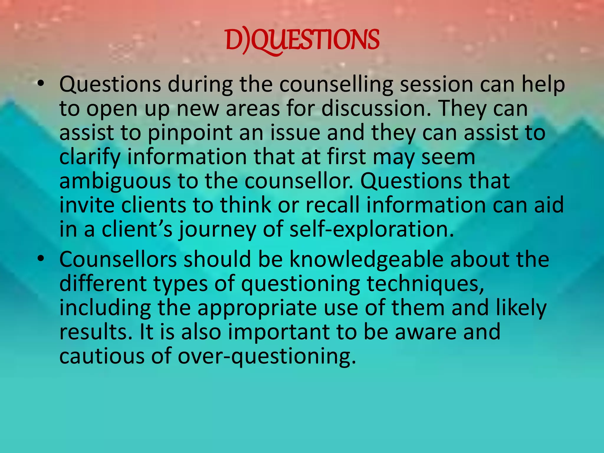 Counselling process and skills | PPTX