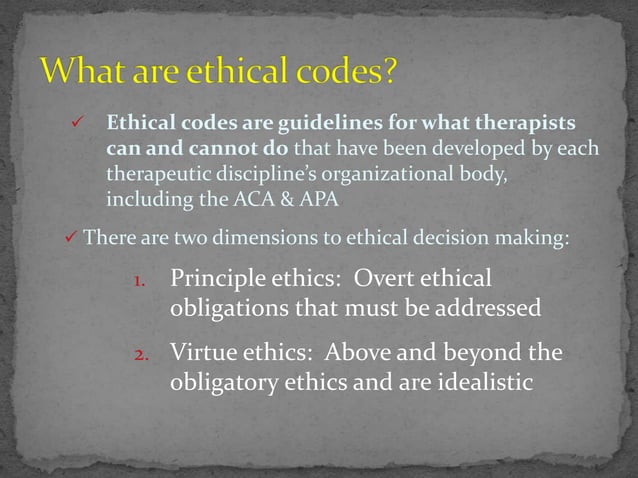 Ethics in counselling | PPTX