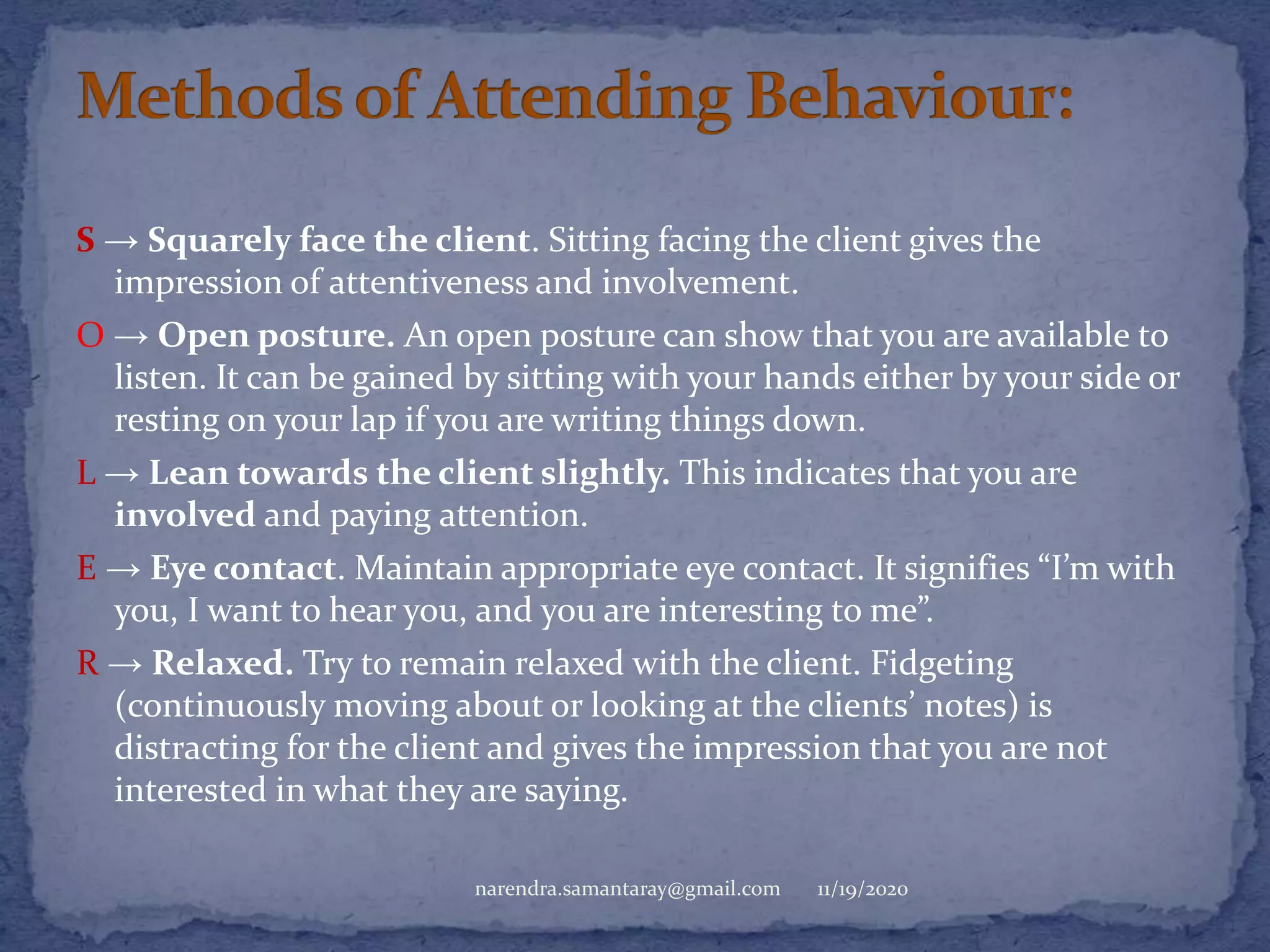 Counselling skills: Micro skills and stages of counselling | PPTX