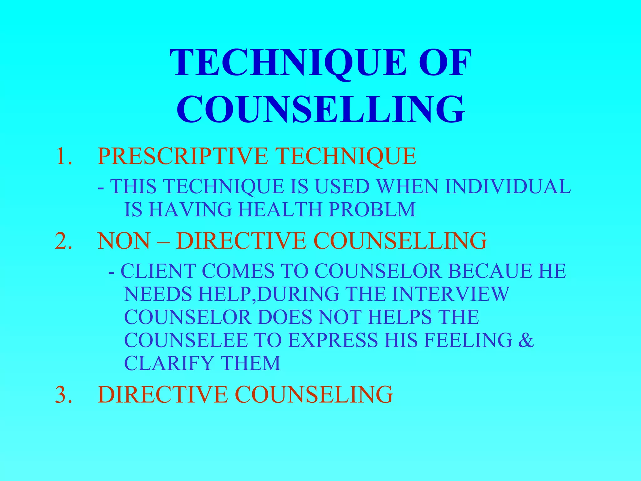Counselling Technique | PPT